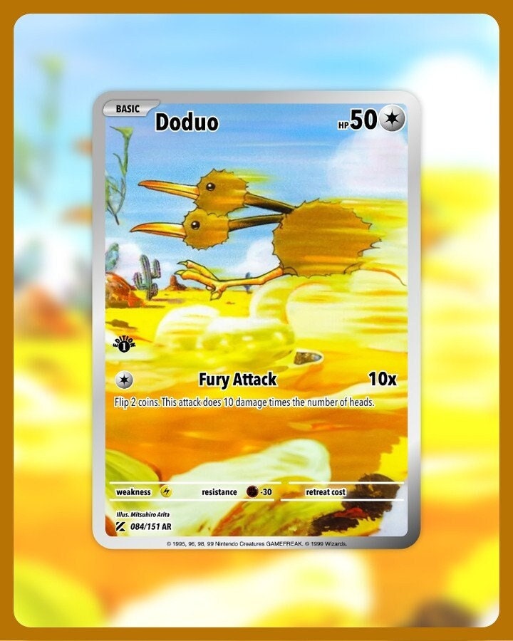 151 PokeArtica AI Artwork Custom Card - Doduo NON-HOLO 084/151