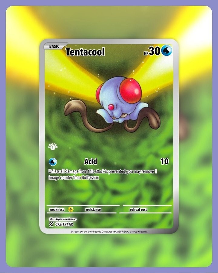 151 PokeArtica AI Artwork Custom Card - Tentacool NON-HOLO 072/151