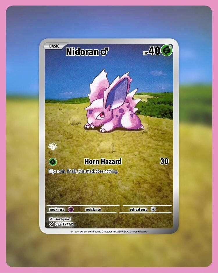 151 PokeArtica AI Artwork Custom Card - Nidoran NON-HOLO 032/151