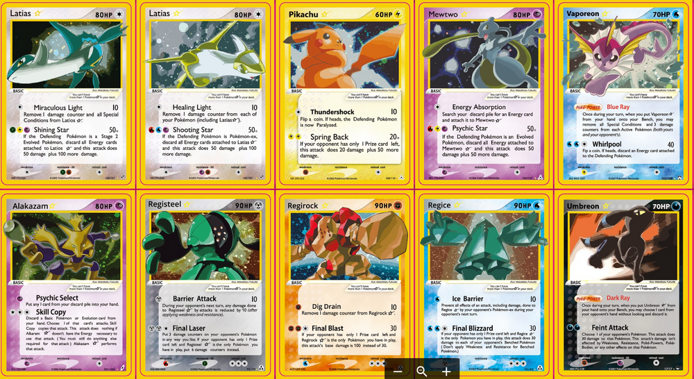 GOLD STAR POKEMON - ENGLISH AND JAPANESE VERSION - Custom Full Collect