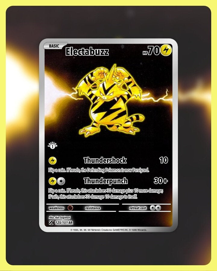 151 PokeArtica AI Artwork Custom Card - Electabuzz HOLO 125/151