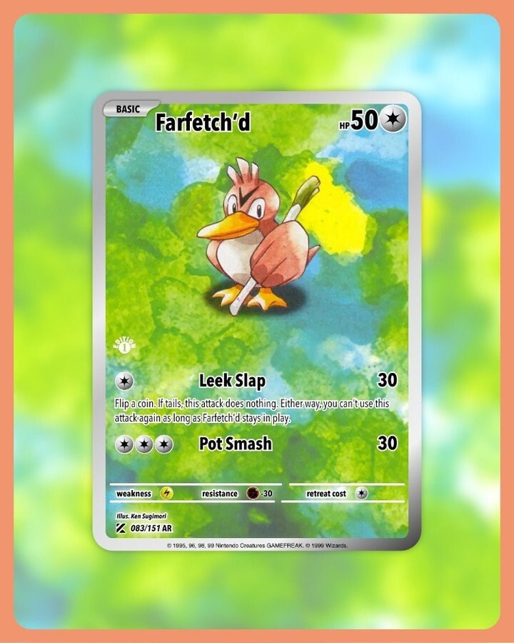 151 PokeArtica AI Artwork Custom Card - Farfetch'd HOLO 083/151