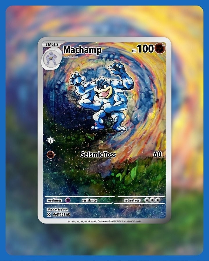 151 PokeArtica AI Artwork Custom Card - Machamp HOLO 068/151